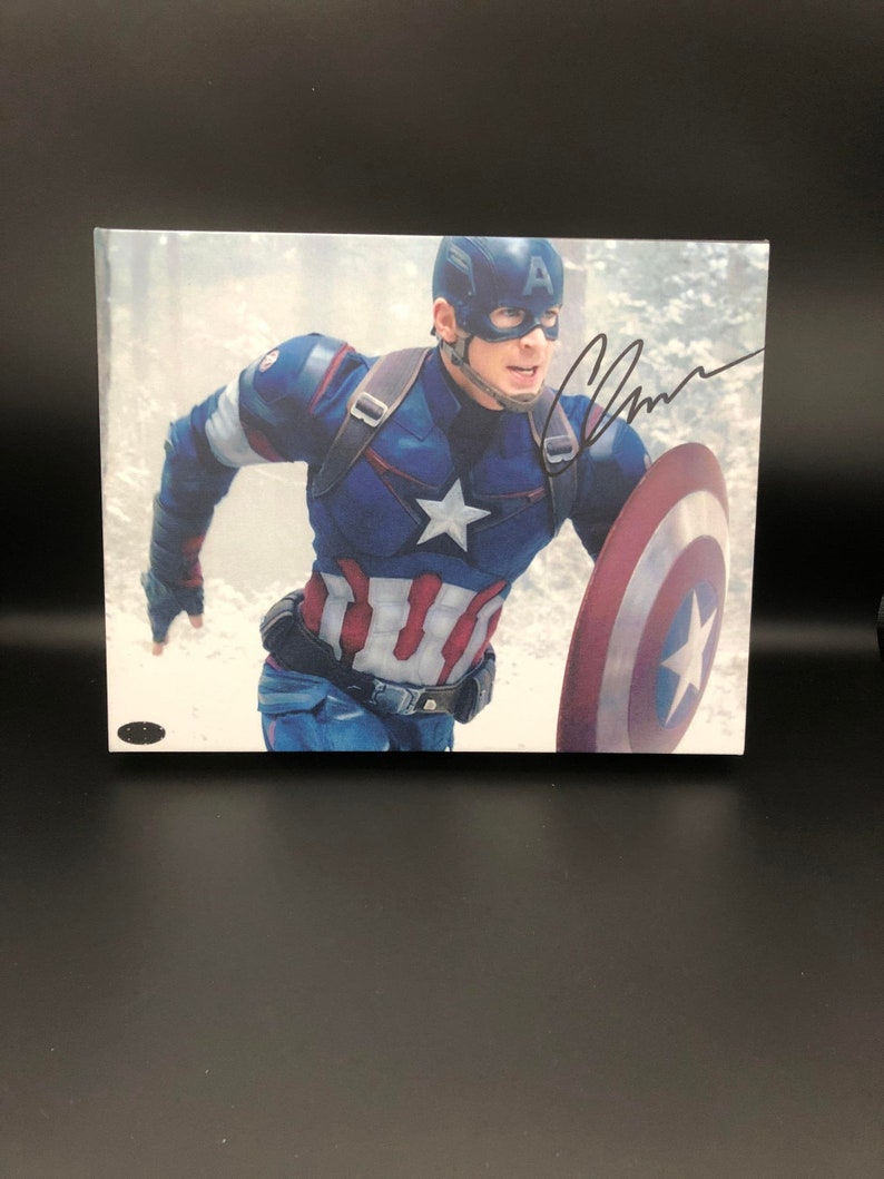 Captain America Chris Evans Facsimile Autograph 11x14 Canvas - Etsy