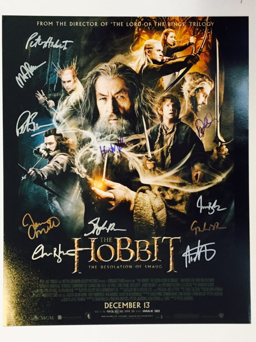 The Hobbit the Desolation of Smaug Cast Signed 16x20 - Etsy