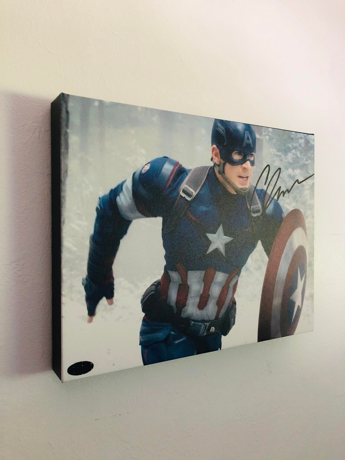 Captain America Chris Evans Facsimile Autograph 11x14 Canvas - Etsy