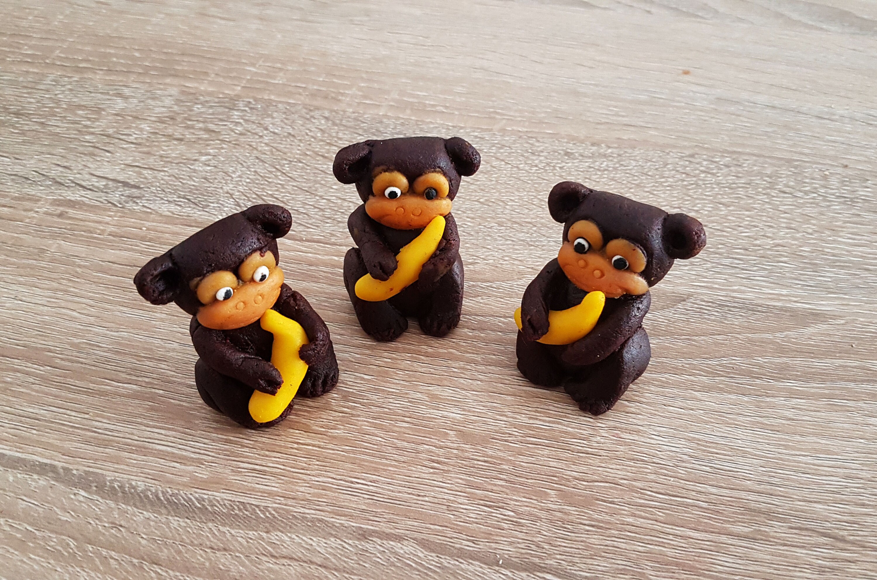 3 Marzipan monkeys Marzipan animal edible marzipan cake | Etsy