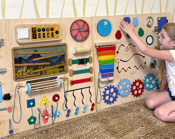 Large Busy Board Preschool Wall Toys for Fine Motor Skills and ...