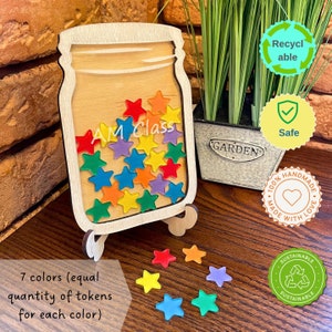Reward Jar With Tokens Classroom Teacher Star Jar Chore Chart Good ...