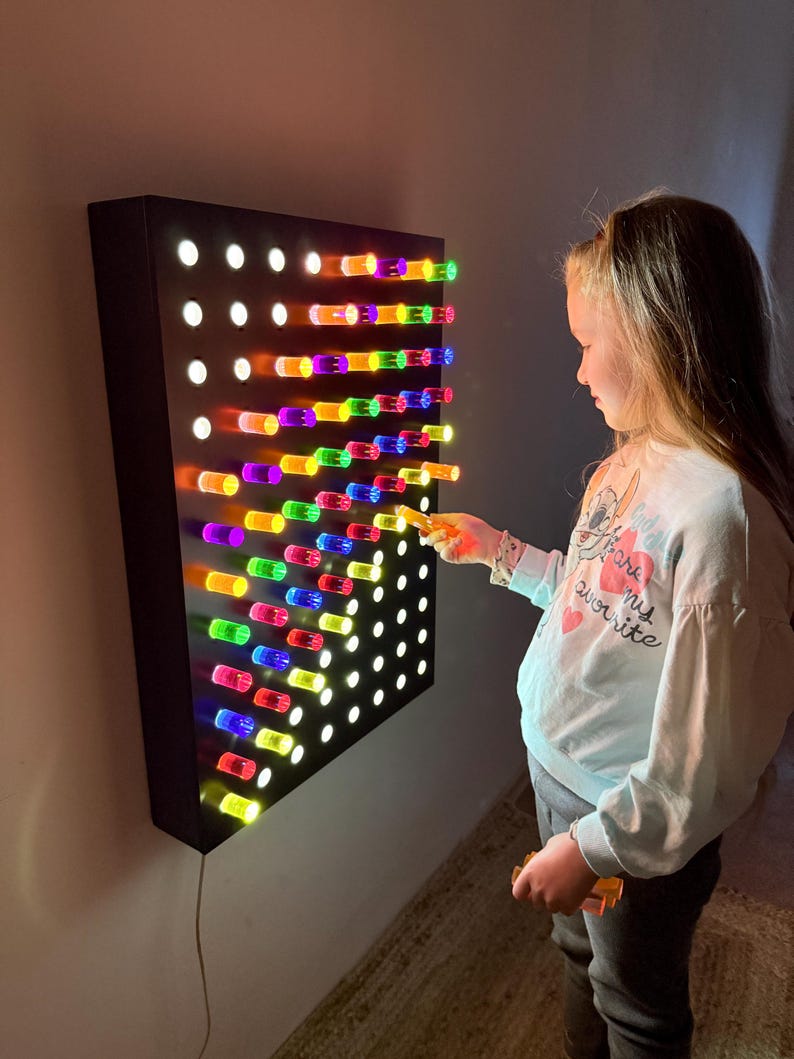 Giant Light Peg Board With Acrylic Rods | Light Panel Sensory Wall ...