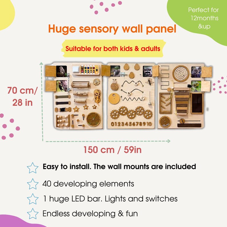 Occupational Therapy Sensory Room Wall Mounted Busy Board Autism ...