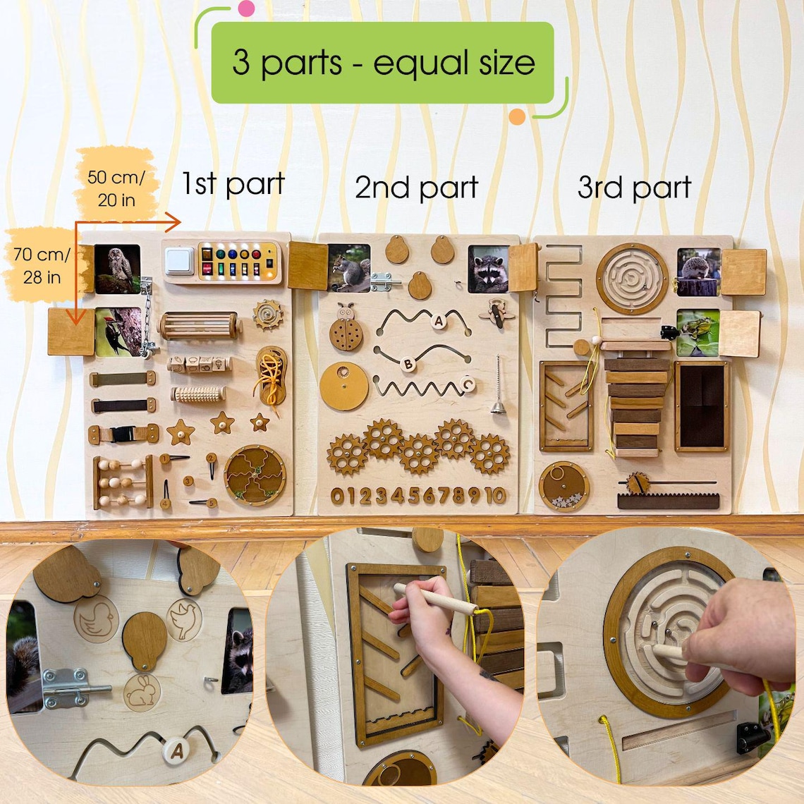 Large Busy Board Preschool Wall Toys for Fine Motor Skills and ...