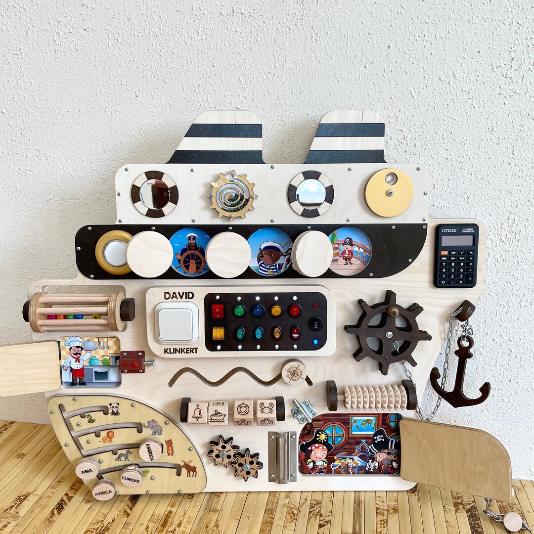 Personalized Baby Busy Board for First Birthday Ship Toy for Boy or ...