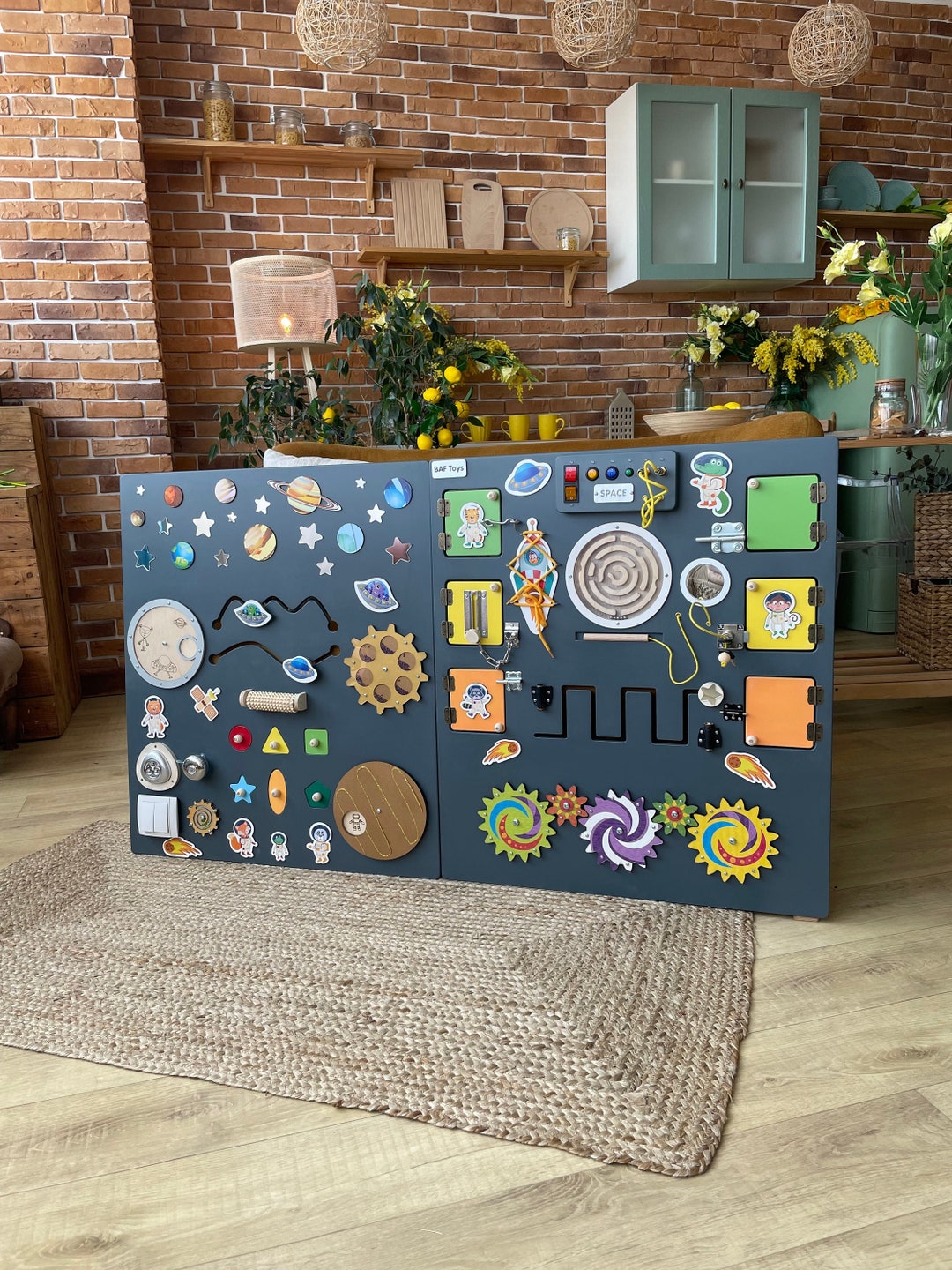 Sensory Large Busy Board Space Theme-wall Panel LED Light 140*70 Cm ...