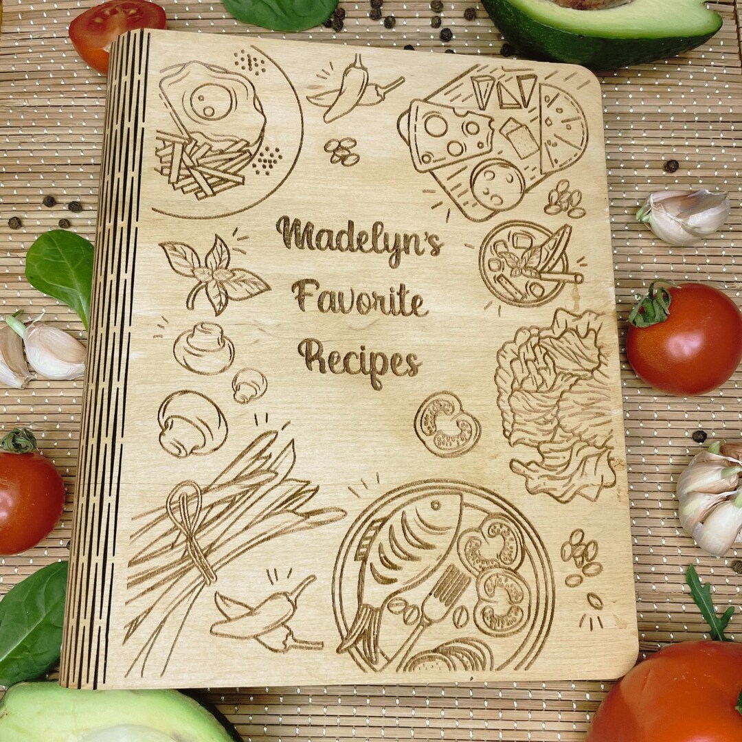 Recipe Book Custom, Cook Notebook, Family Custom Wood Cookbook ...
