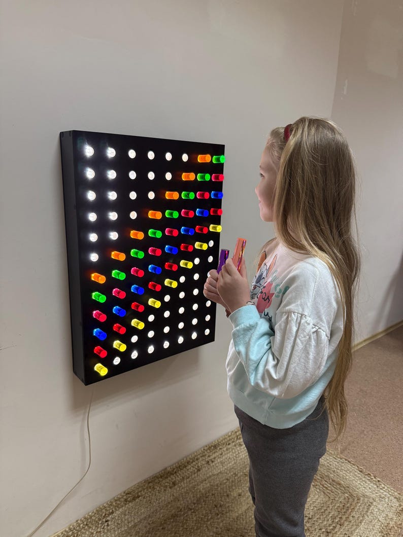 Giant Light Peg Board With Acrylic Rods | Light Panel Sensory Wall ...