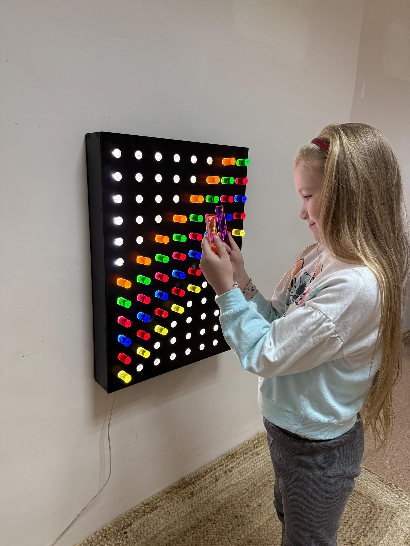 Giant Light Peg Board With Acrylic Rods | Light Panel Sensory Wall ...