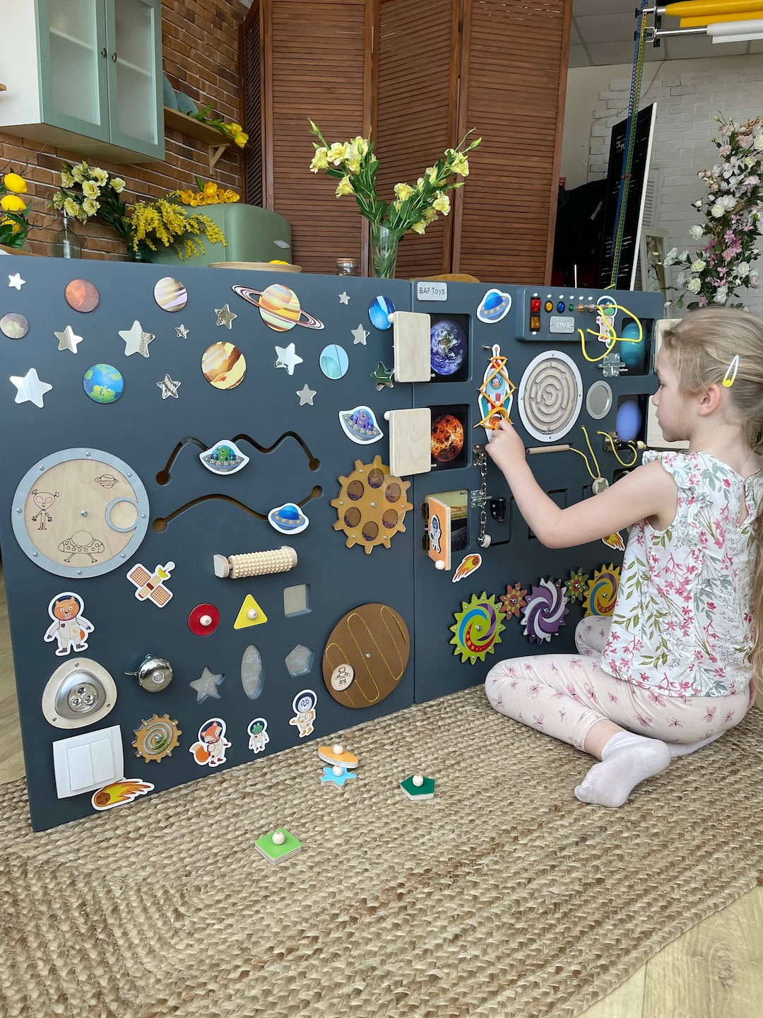 Sensory Large Busy Board Space Theme-wall Panel LED Light 140*80 Cm ...