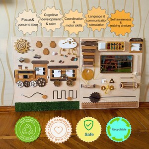 Train Sensory Wall Panel Busy Board for Kids Special Needs Developing ...