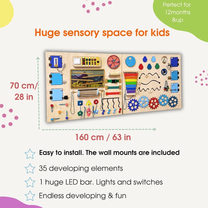 Wall Sensory - Montessori Board for School - Busy Board With Light ...