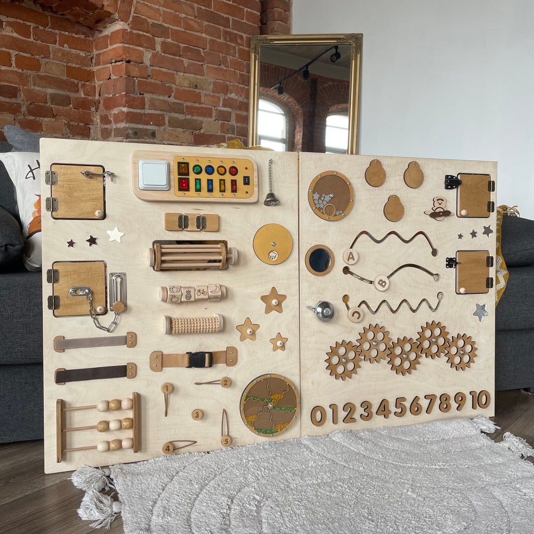 Sensory Wall Board for Toddler, Busy Board With Lights, Back to School ...