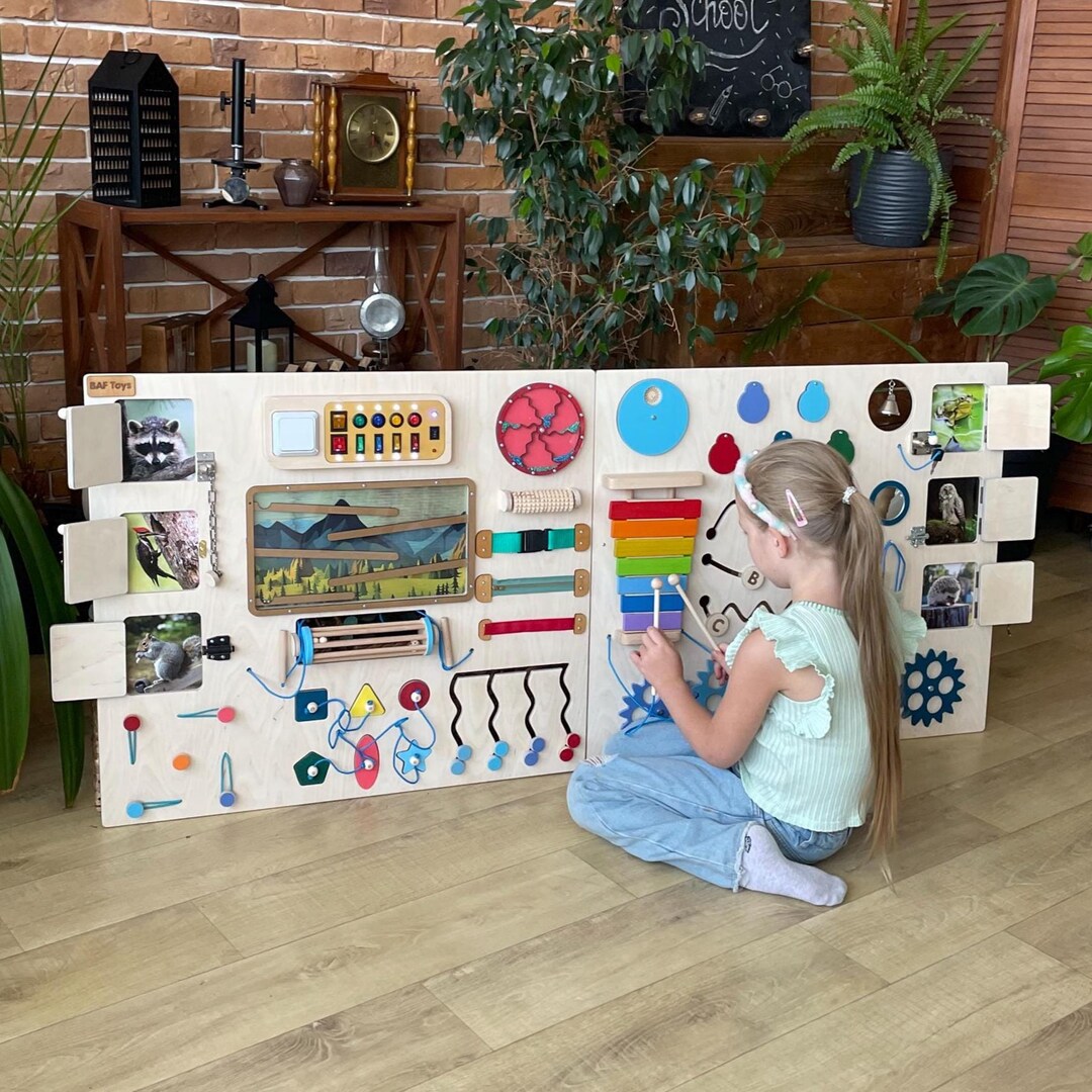 Personalized Sensory Activity Wall With Lights for Toddlers: Extra ...