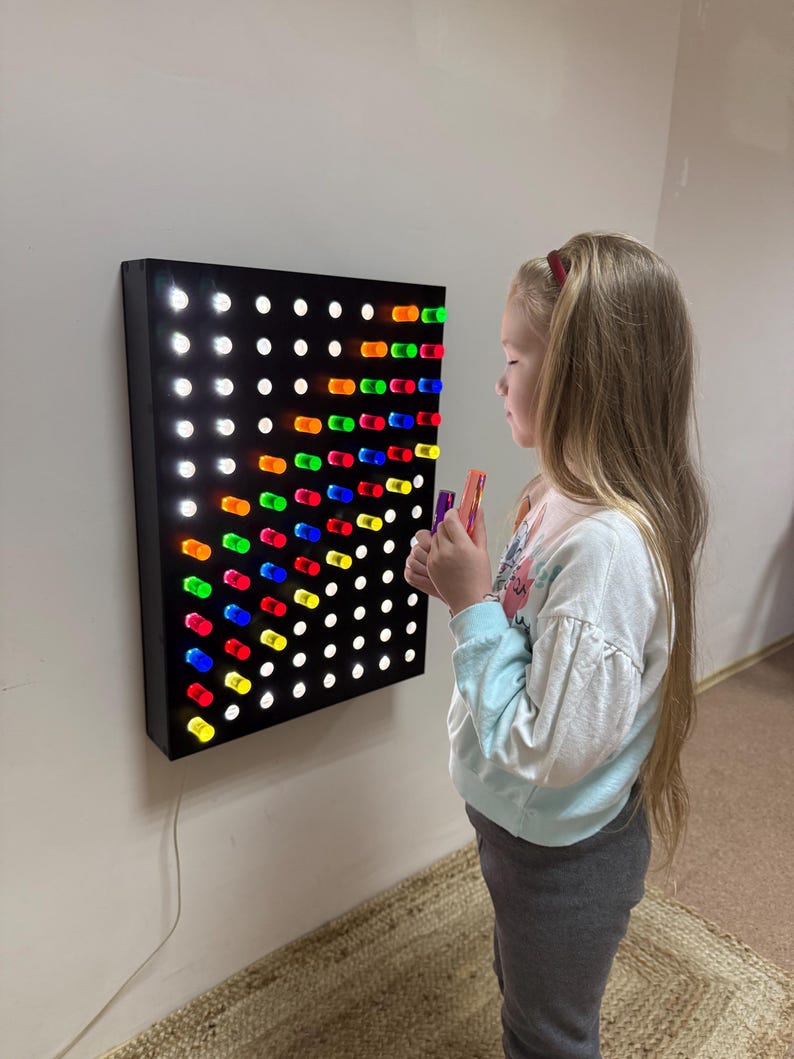 Giant Light Peg Board With Acrylic Rods | Light Panel Sensory Wall ...