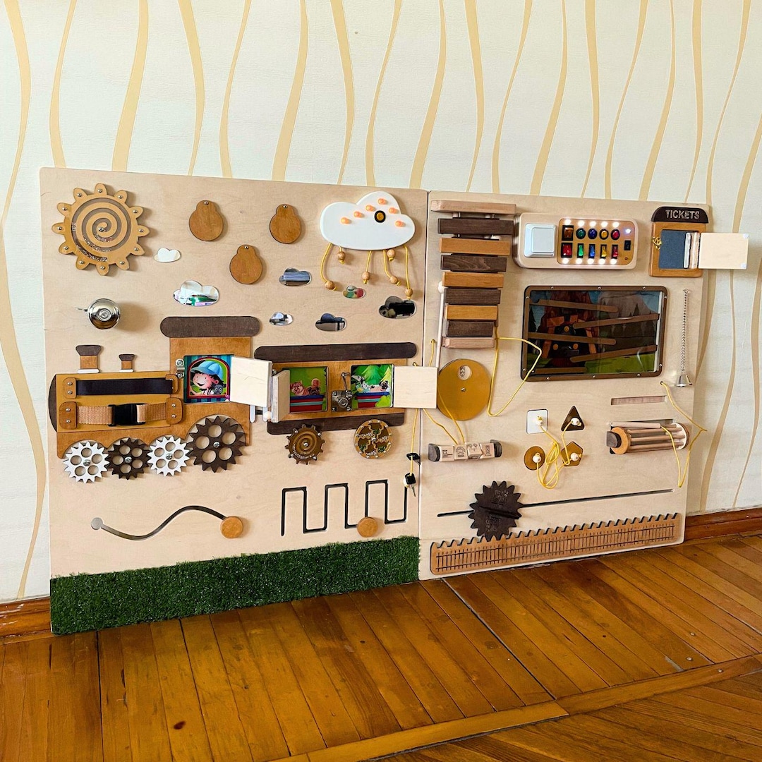 Train Sensory Wall Panel Busy Board for Kids Special Needs Developing ...