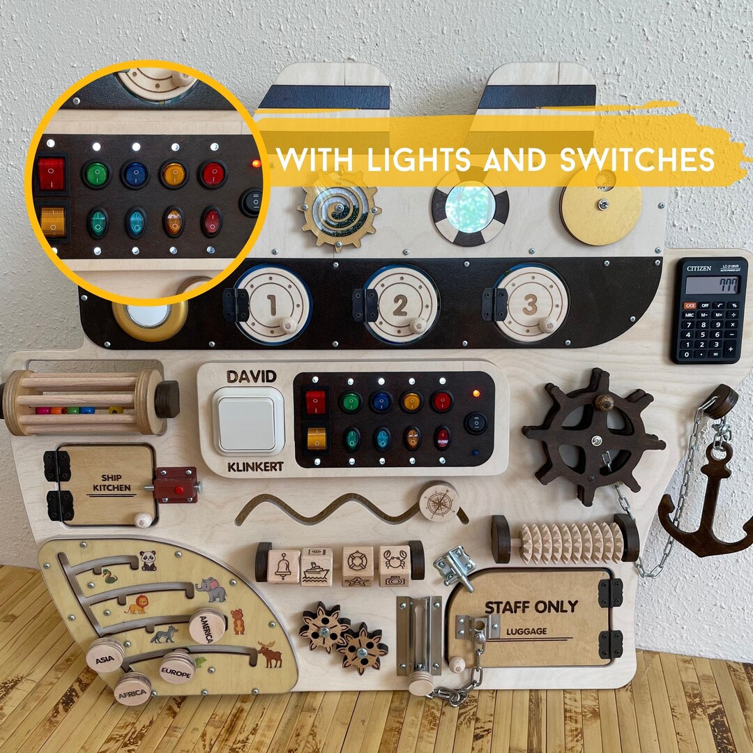Large Busy Board Light up Busy Board New Baby Gift Activity - Etsy UK