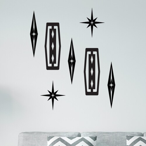 Atomic Art Decor 4 Piece Mid Century Modern Wall Decor Set - Etsy