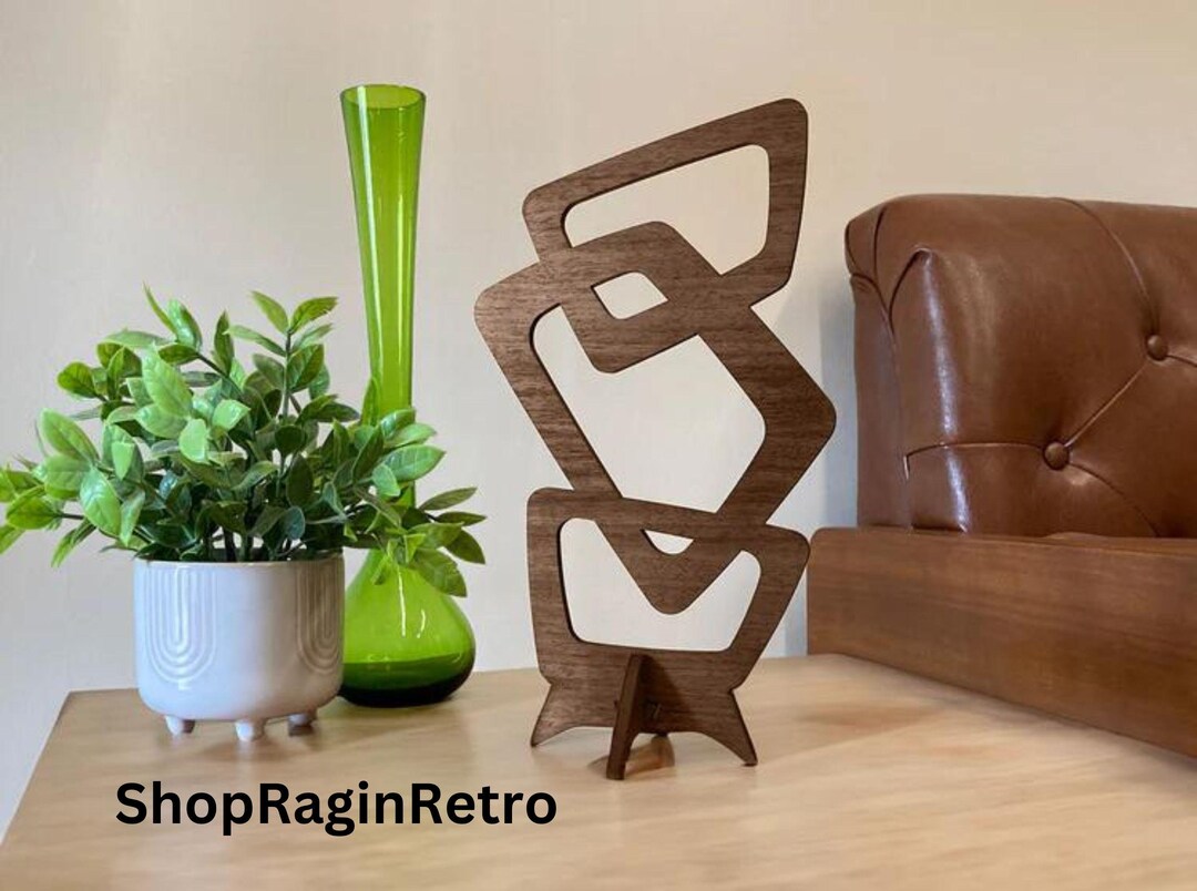 Mid Century Modern "the Martin" Table Decor | Atomic Walnut Accent ...