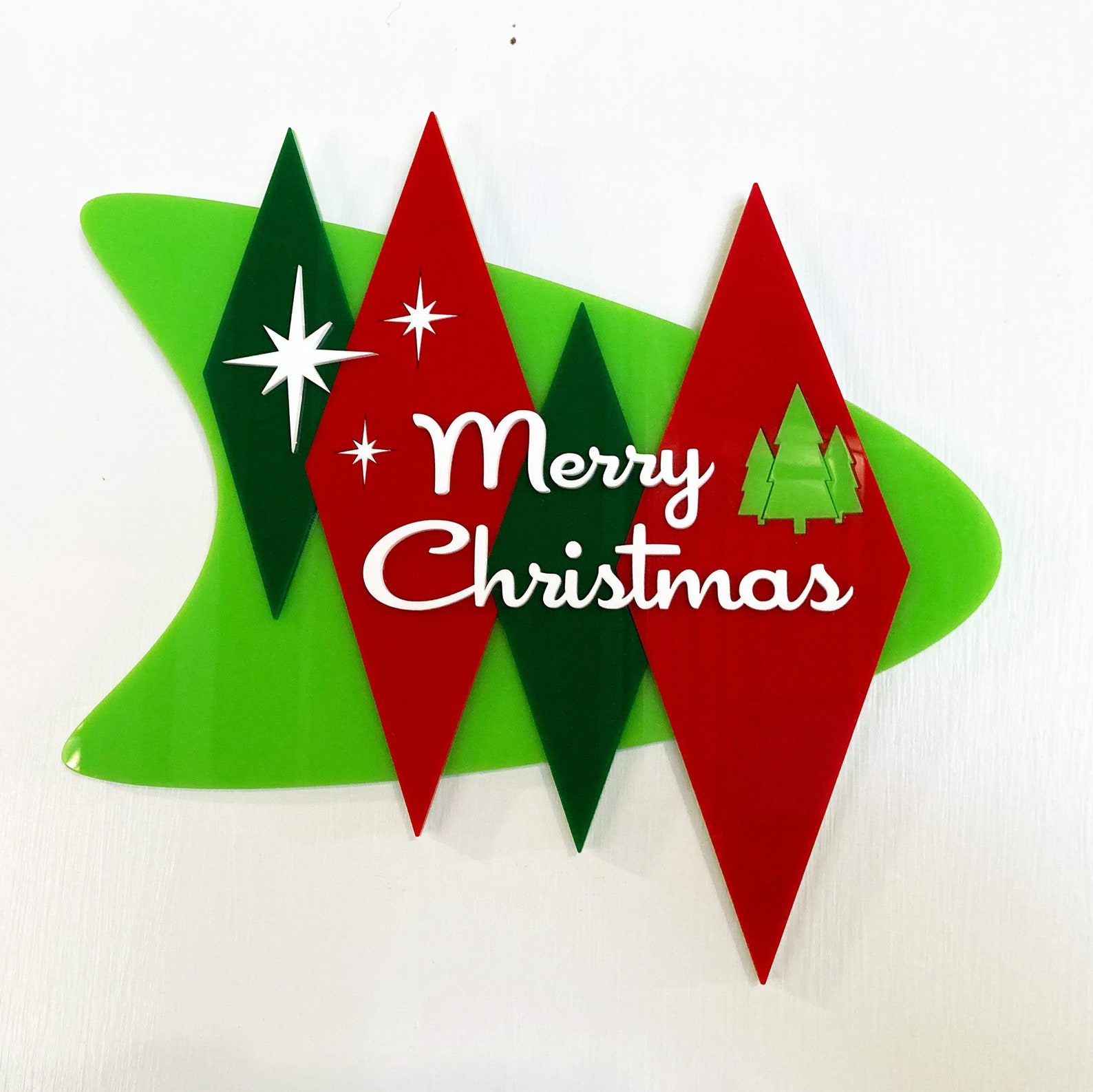 Vintage Christmas Sign Atomic Boomerang Mid Century Modern - Etsy