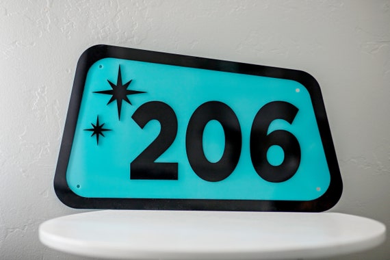 Mid Century Modern House Number Sign Custom Address Sign - Etsy
