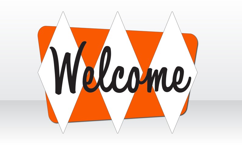Mid Century Modern Style Welcome Sign Triple Diamond - Etsy