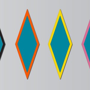 Diamond Shape Wall Accent | Mid Century Modern Style Home Decor | 2 ...