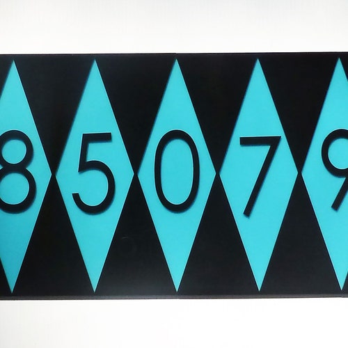 Mid Century Modern House Number Sign Custom Address Sign - Etsy