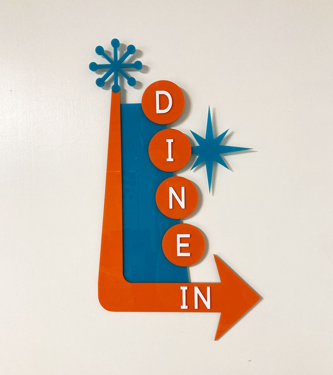 Mid Century Modern Style Kitchen Sign | Dine in | MCM Home Decor ...
