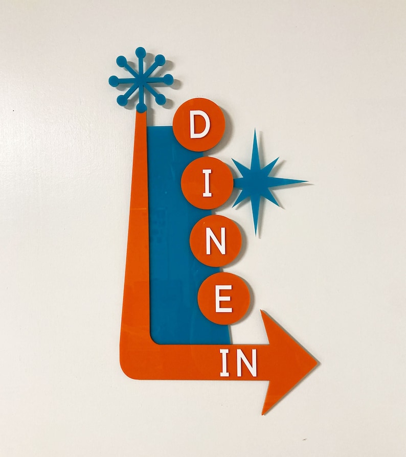 Mid Century Modern Style Kitchen Sign Dine in MCM Home - Etsy