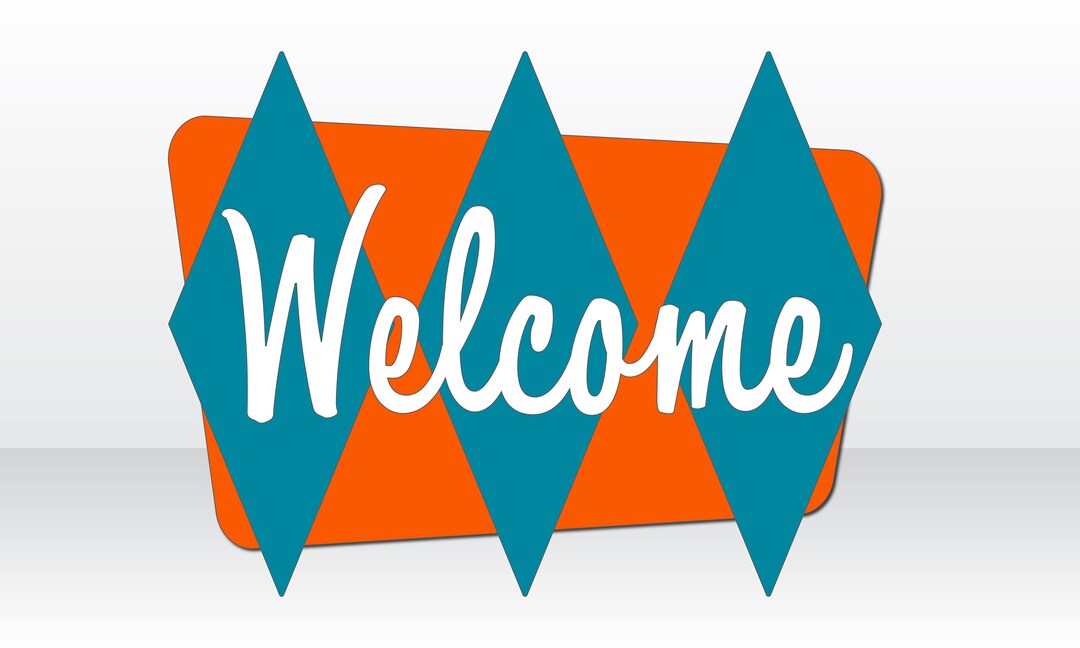 Mid Century Modern Style Welcome Sign | Triple Diamond | Atomic House ...