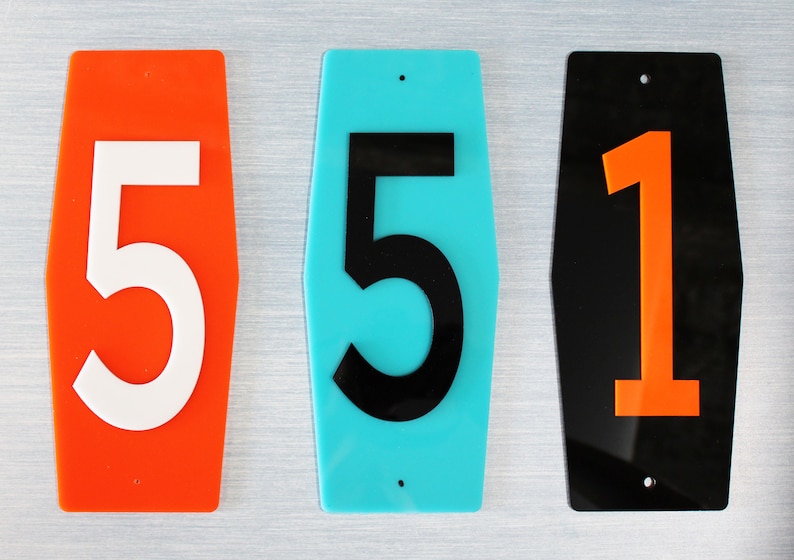 Individual Mid Century Modern House Number MCM Rectangle | Etsy