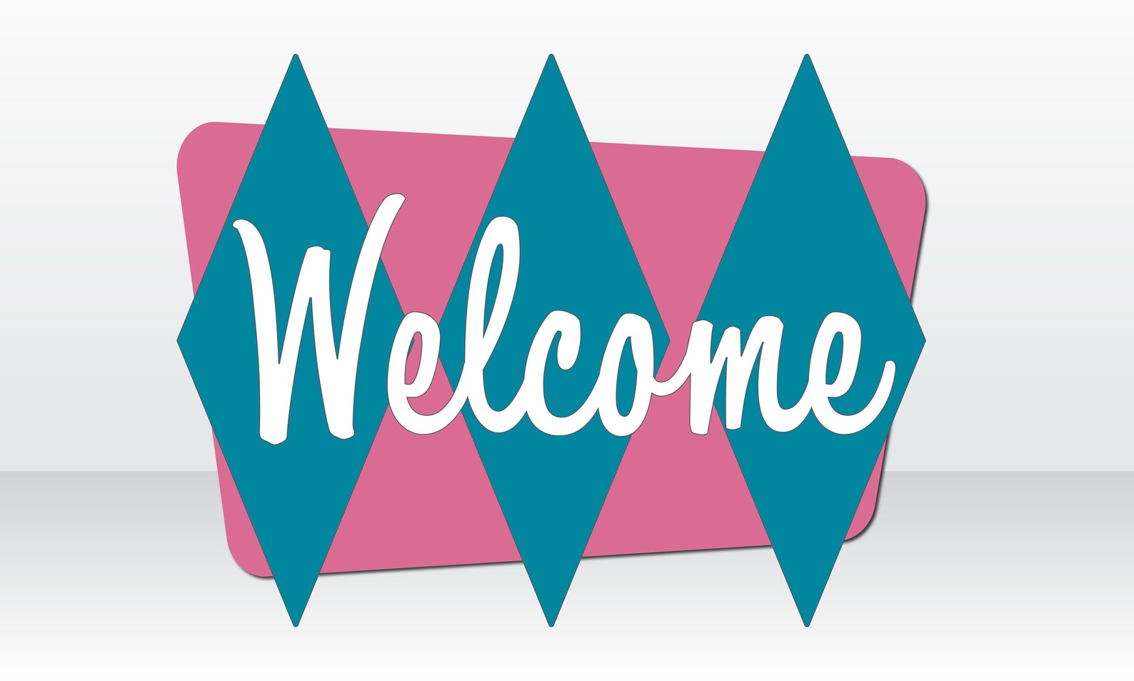 Mid Century Modern Style Welcome Sign Triple Diamond - Etsy
