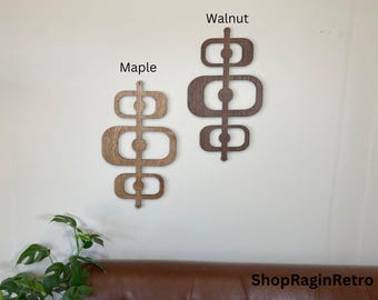 Mid Century Modern Wall Art,diamonds Wall Decor Set,mcm Atomic Wood ...