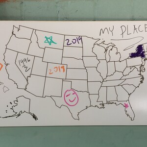 Dry Erase Board Map of United States - Etsy