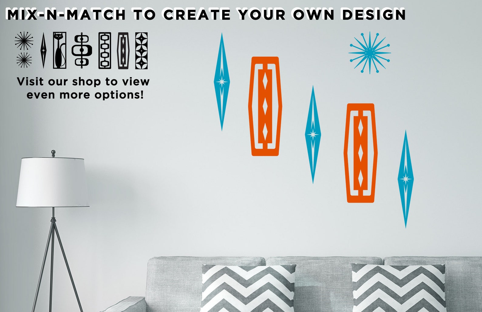 Mid-century Modern Starburst Small Accent Mid Century Atomic Star Home ...