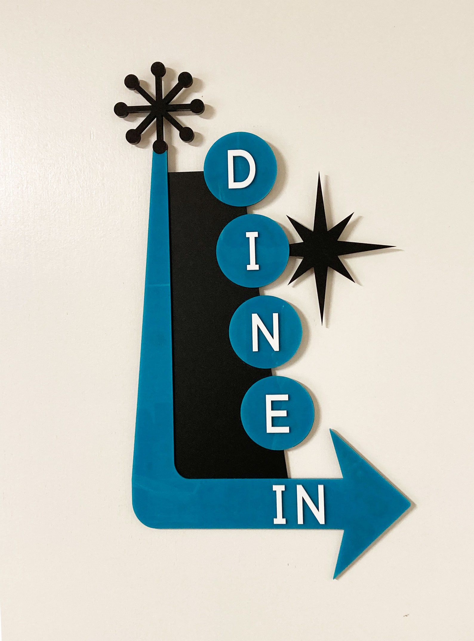 Mid Century Modern Style Kitchen Sign | Dine in | MCM Home Decor ...