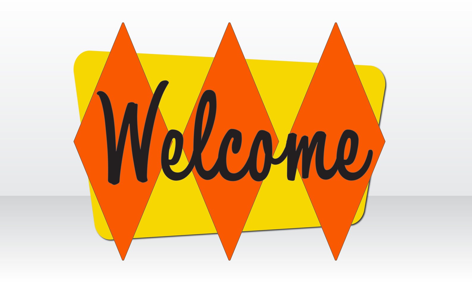 Mid Century Modern Style Welcome Sign Triple Diamond - Etsy