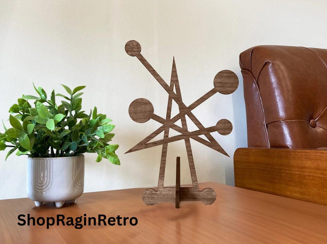 Starlight Mid Century Modern Table Decor | Atomic Walnut Accent ...