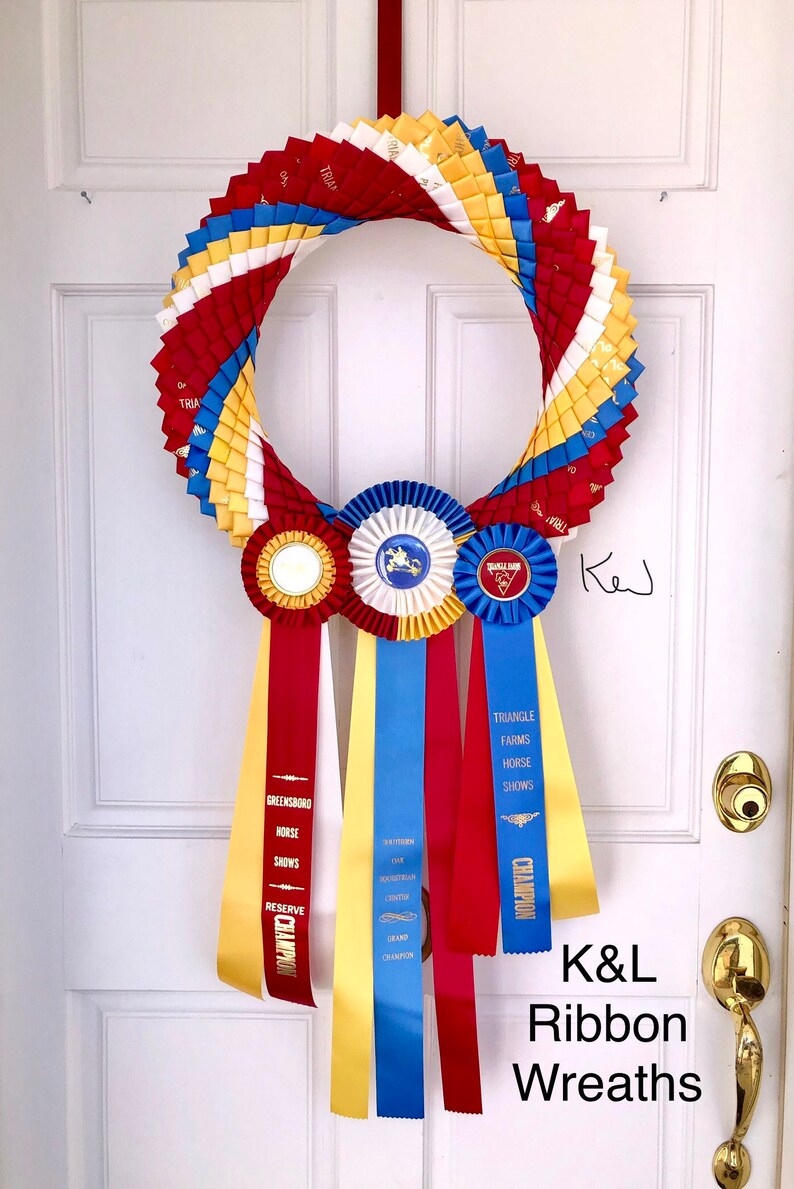 Custom Show Ribbon Wreath Swirl Pattern Large Petal - Etsy