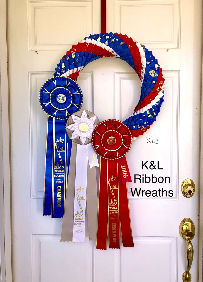 Custom Show Ribbon Wreath Swirl Pattern Large Petal - Etsy