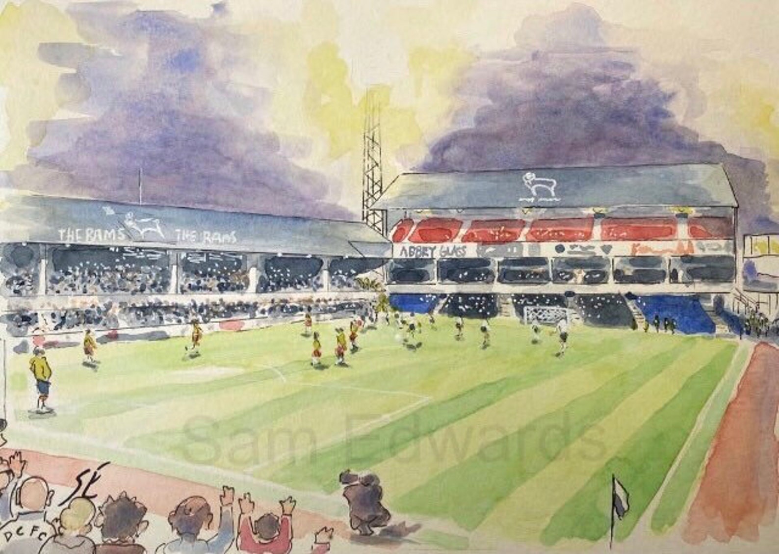 The Baseball Ground, Derby County FC Art Print - Etsy UK