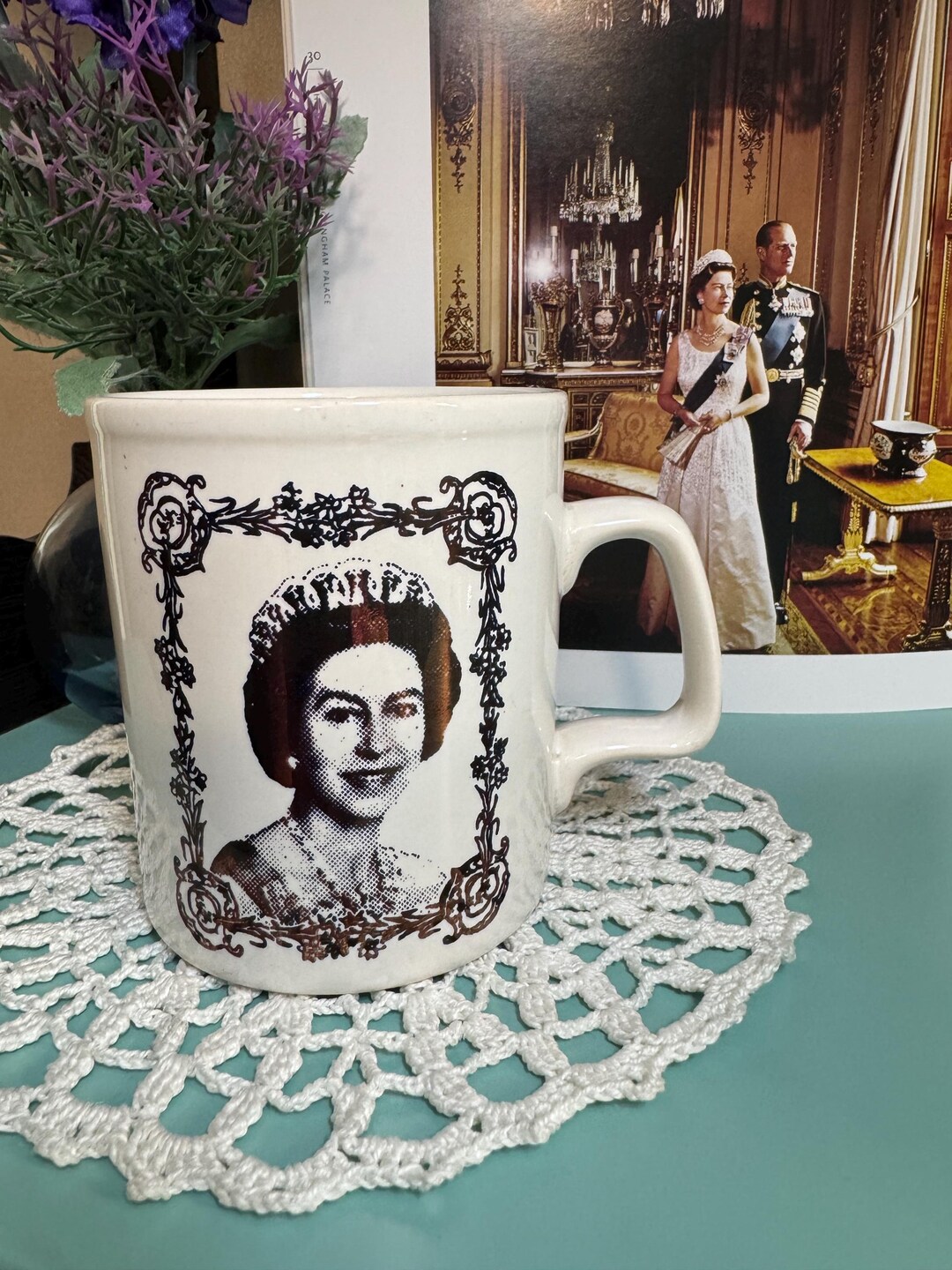 Vintage 1977 Queen Elizabeth II Silver Jubilee Mug – Minimalist Royal ...