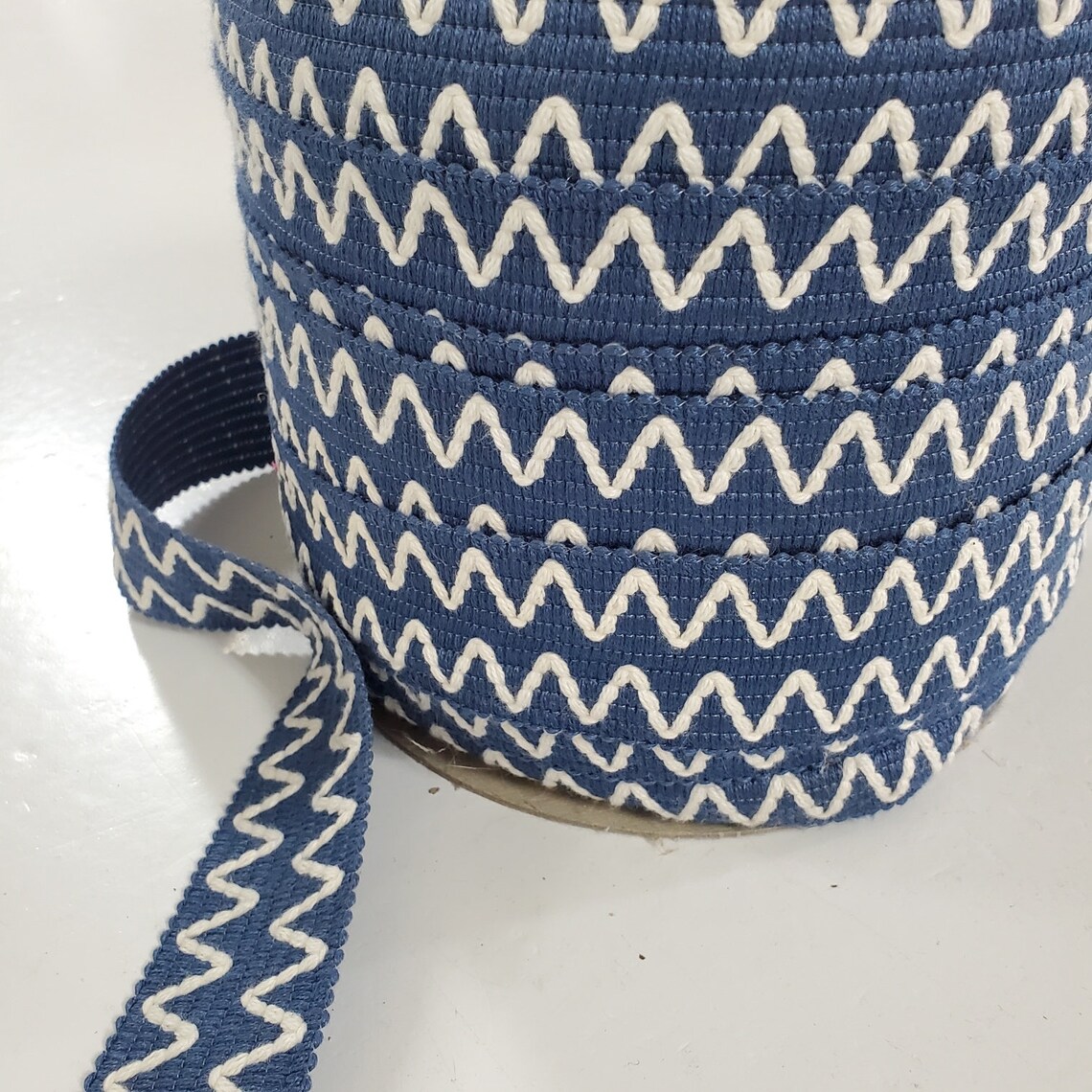 Navy & White Cotton Woven 2" Trim Tape, Perfect for Drapery, Bedding ...