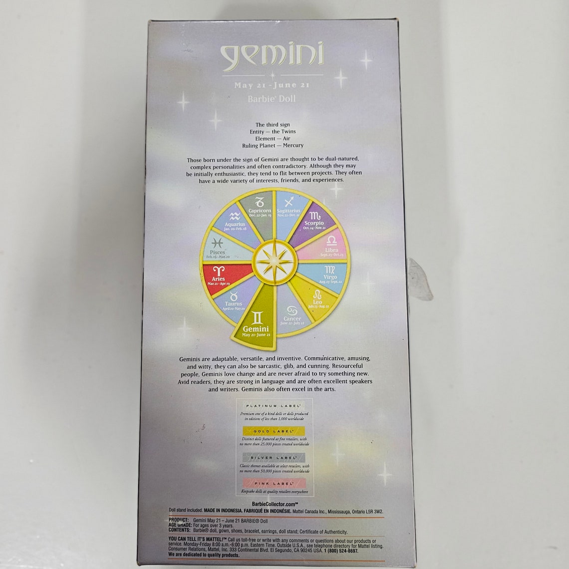 Zodiac Barbie Gemini Limited Edition Collection - Etsy