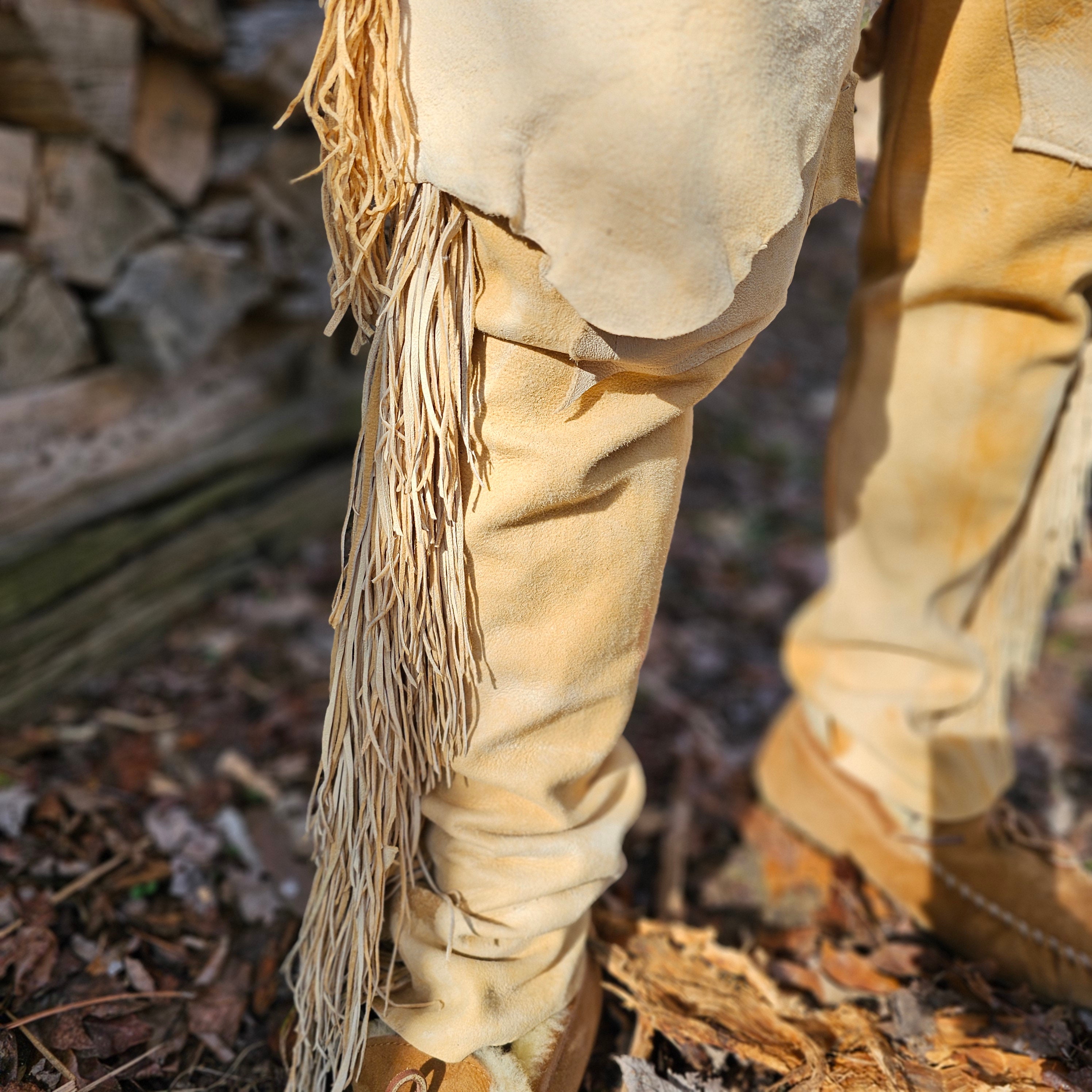 Rare One-of-a-kind Handmade Authentic Buckskin Pants With Fringe ...