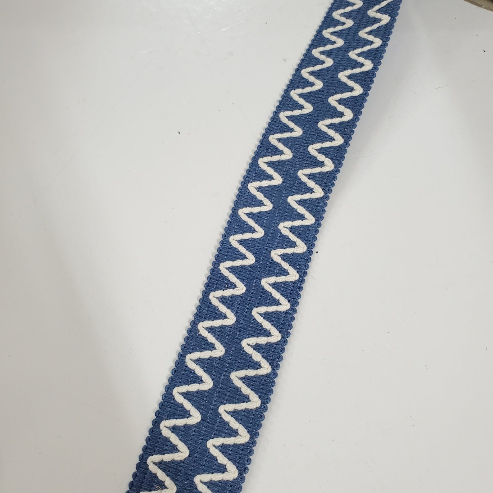 Navy & White Cotton Woven 2" Trim Tape, Perfect for Drapery, Bedding ...