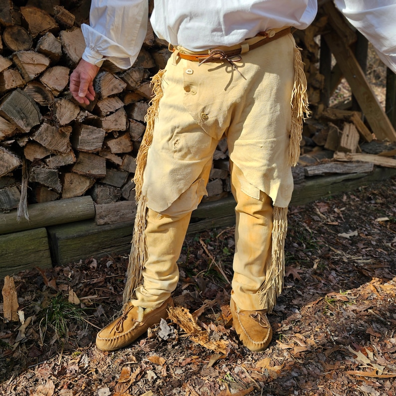 Rare One-of-a-kind Handmade Authentic Buckskin Pants With Fringe ...