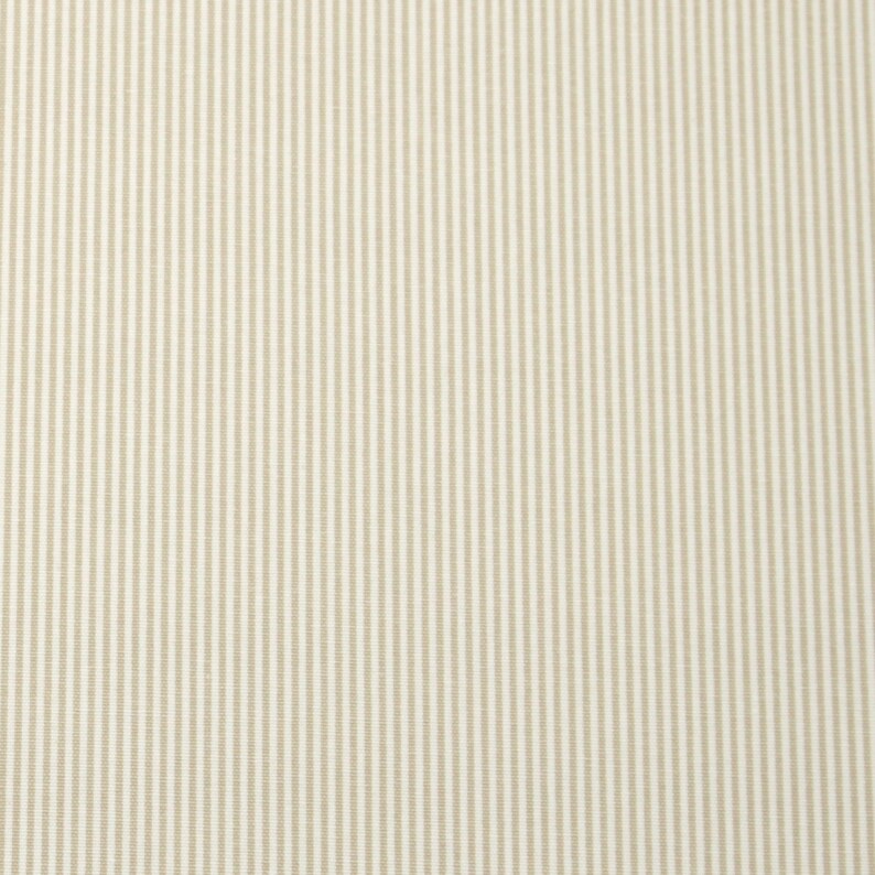 Sharp, Crisp, Thin Tan Stripe Print on Ivory Cotton, Perfect for ...